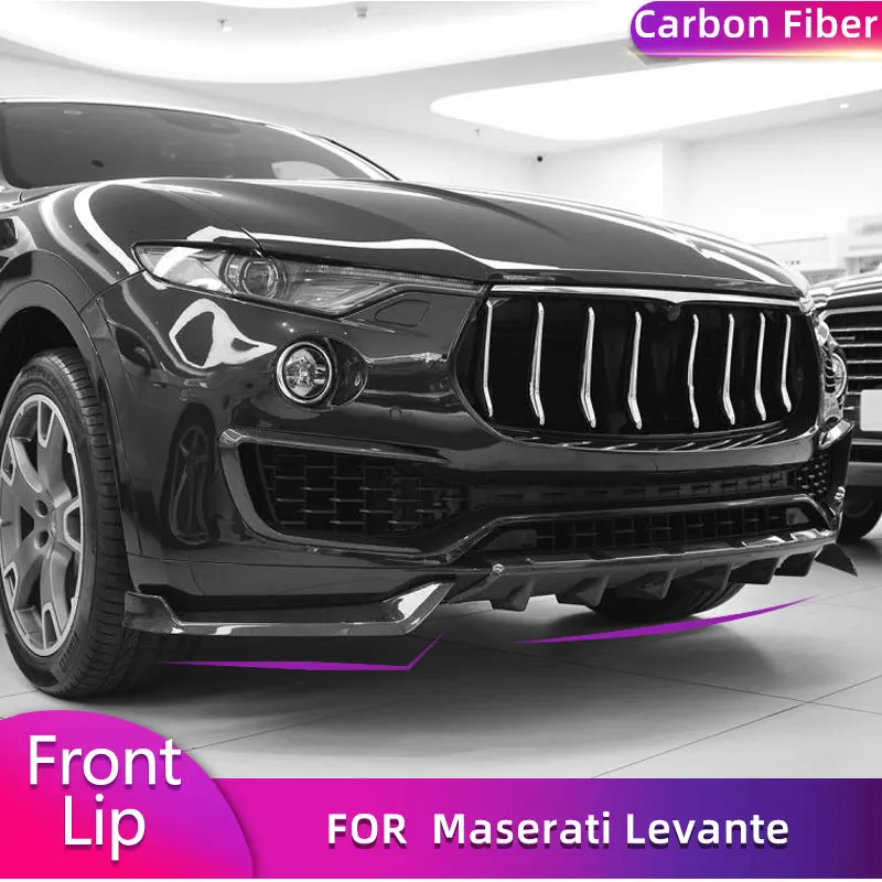 Carbon Fiber Front Bumper Lip With Splitters for Maserati Levante Sport ...