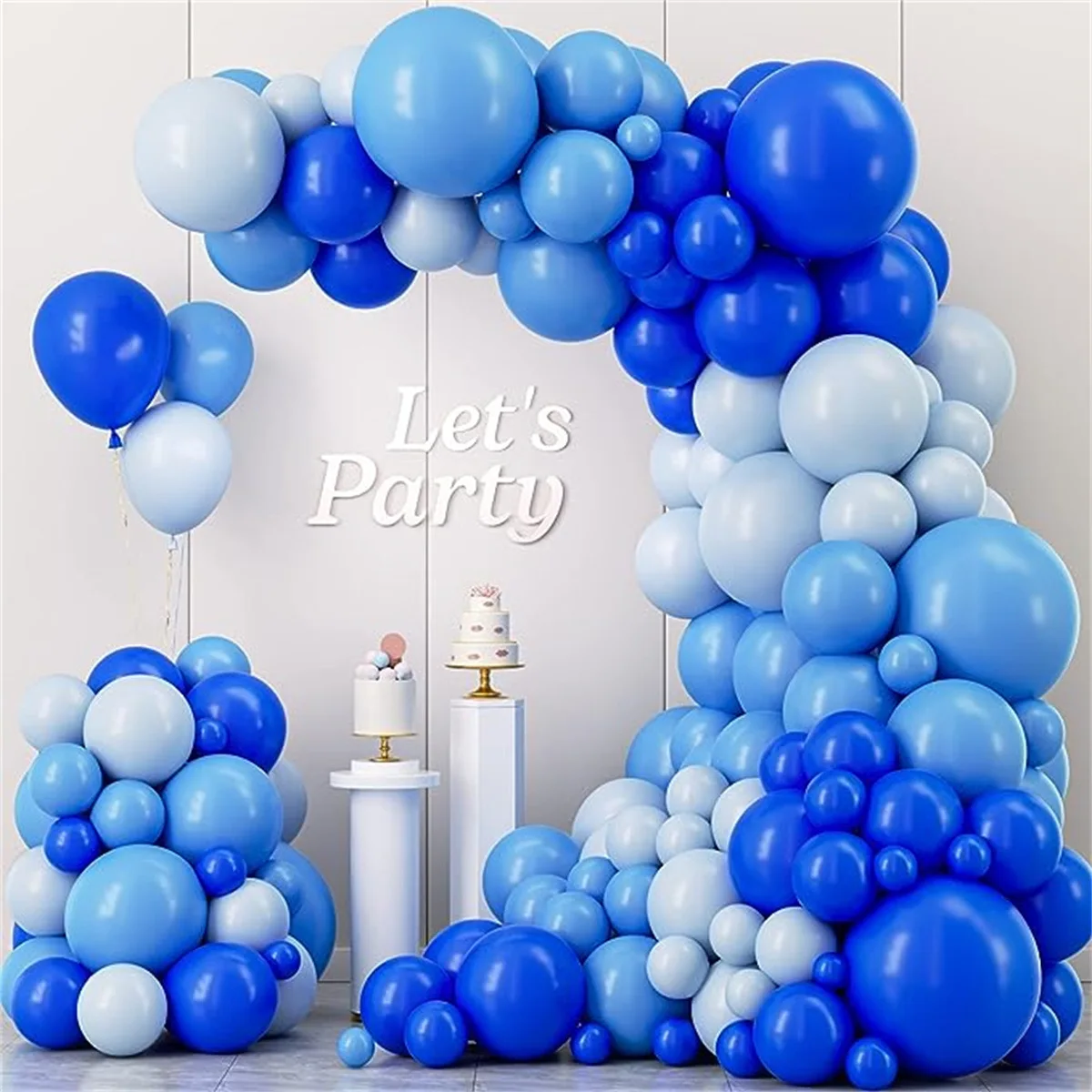 Juego de arco de globos gris, azul y blanco, 111 piezas, regalo de ...