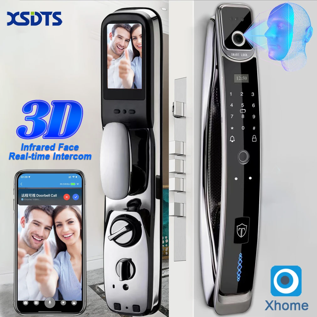 Smart Door Lock Camera Security | Smart Door Lock Fingerprint - 3d Real ...