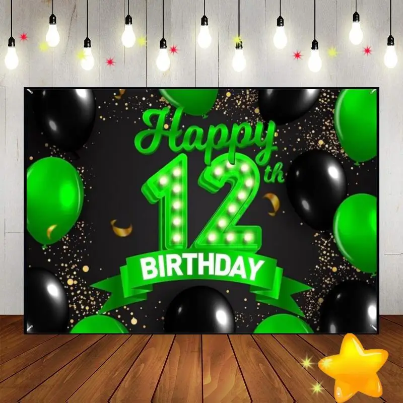 Happy-12th-Birthday-Background-Prince-Photography-Backdrops-Game ...
