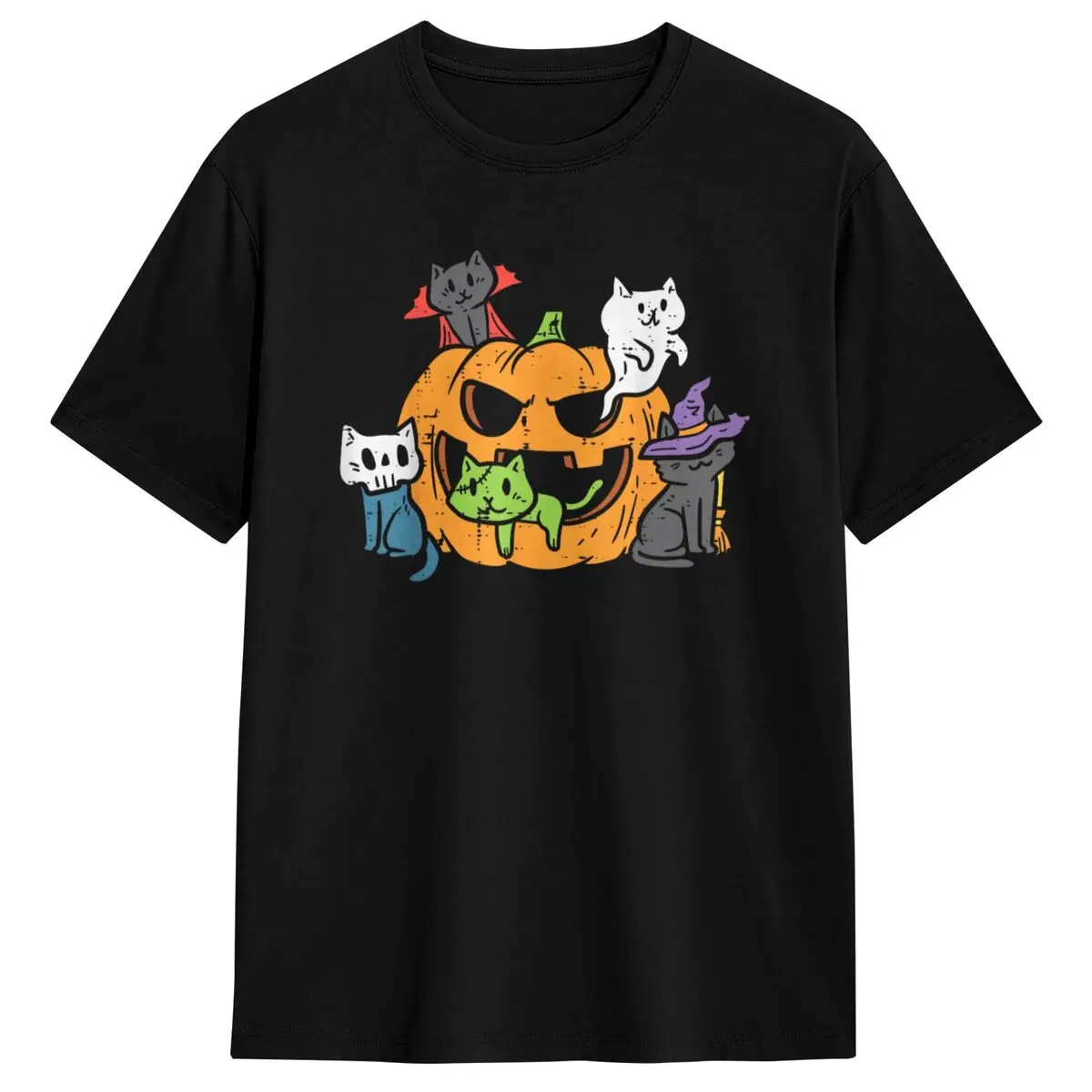 Vampire Ghost Zombie Witch Cats In Pumpkin Cute Halloween T Shirts ...