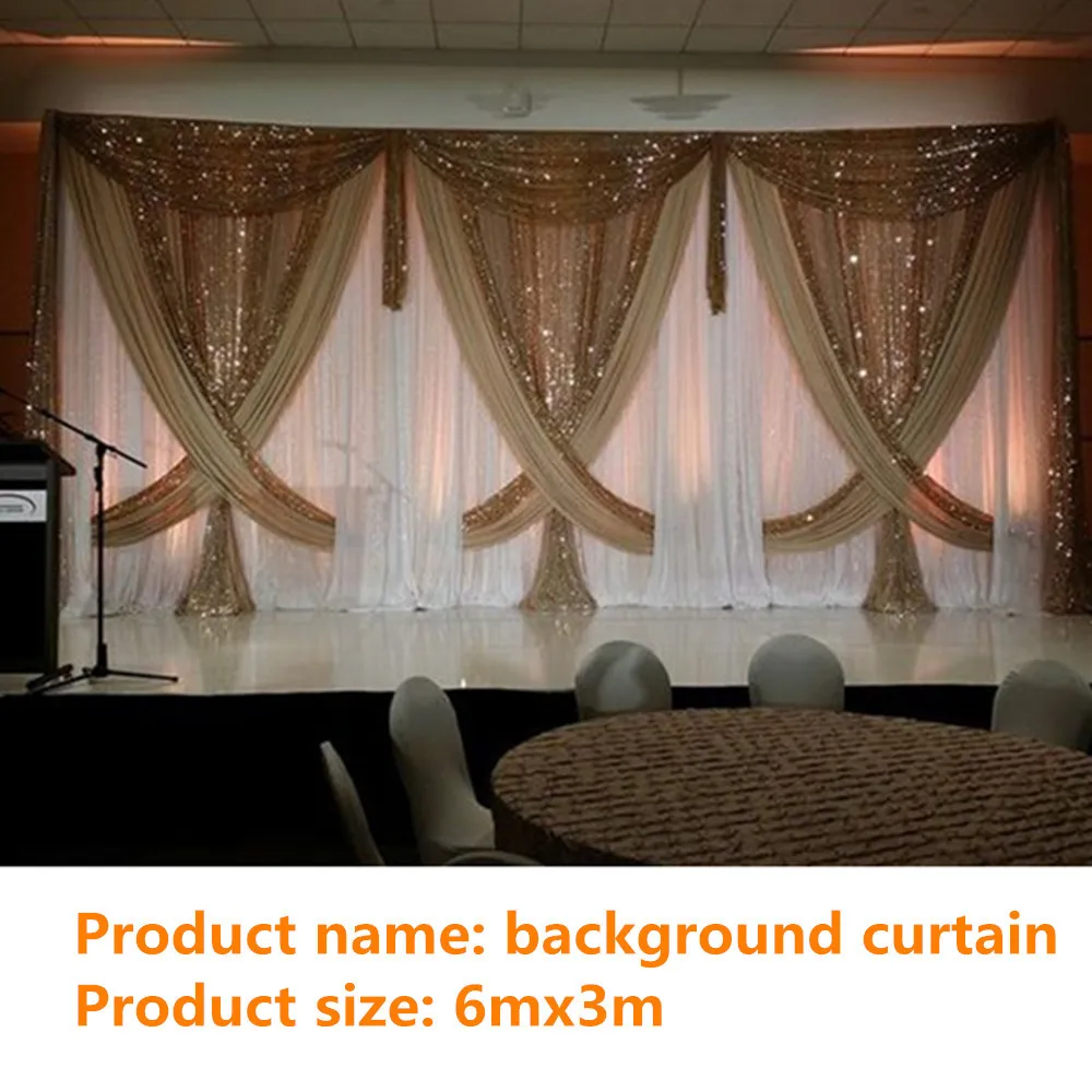 3mx6m-White-Ice-Silk-Wedding-Backdrops-With-Royal-Blue-Swag-Stage ...