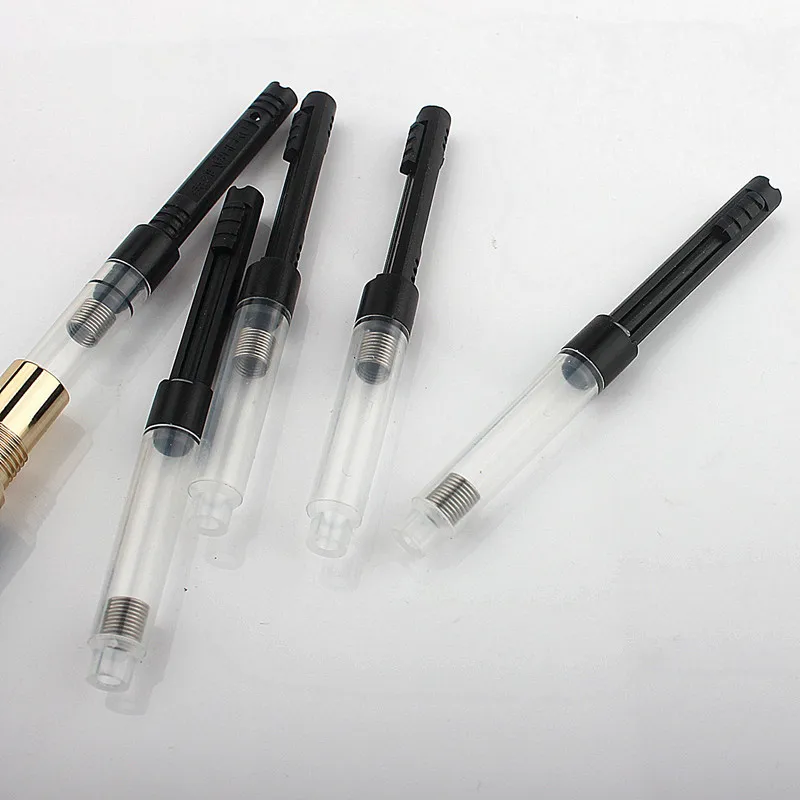 10pc FOUNTAIN PEN Refill INK CONVERTER PUMP CARTRIDGES Black ...