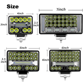 4'' 5'' 6'' 7 Inch LED Light Bar Offroad Spot Flood LED Work Light for ...