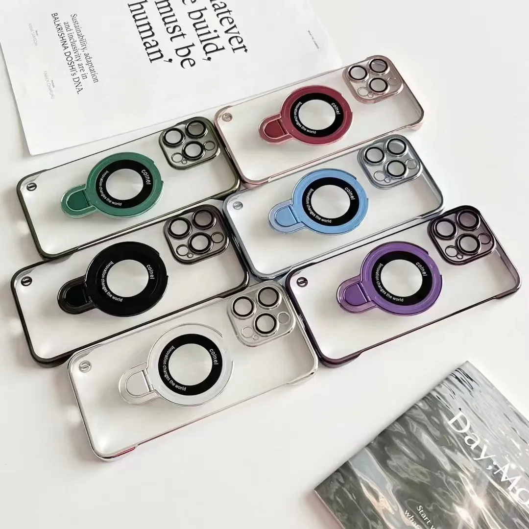Frameless-Plating-Magnetic-Bracket-Phone-Case-for-iPhone-14-15-Plus-11 ...