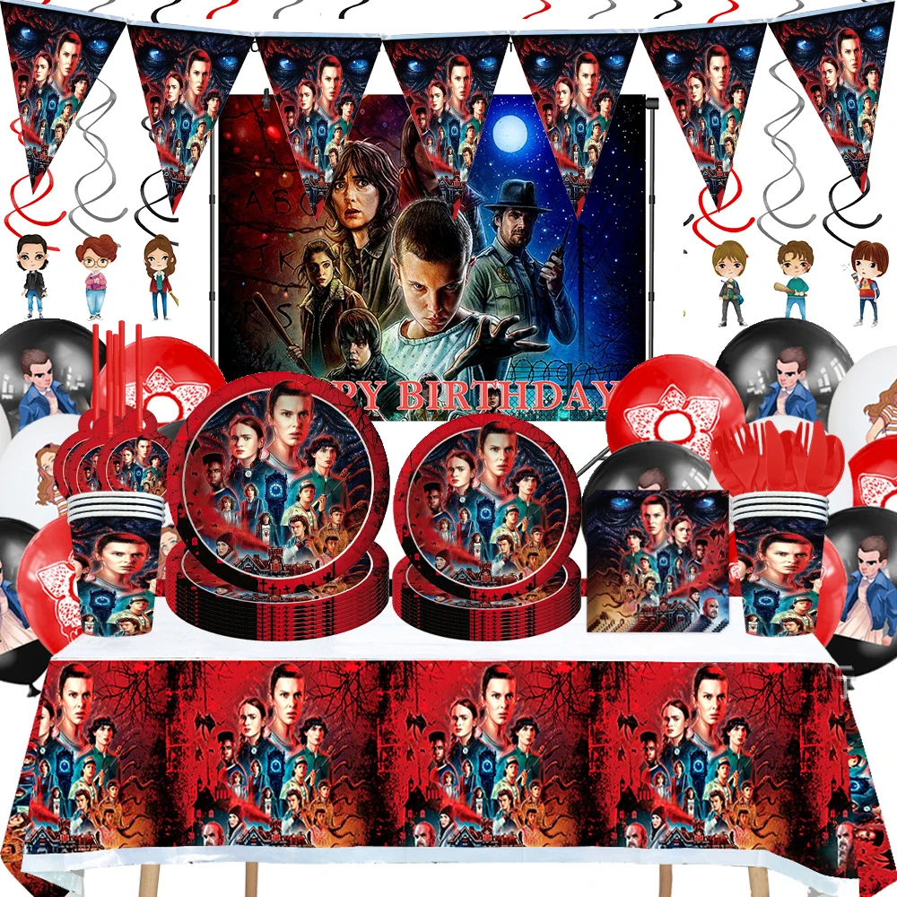 Stranger Things 4 Birthday Party Decorations Disposable Tableware Plate ...