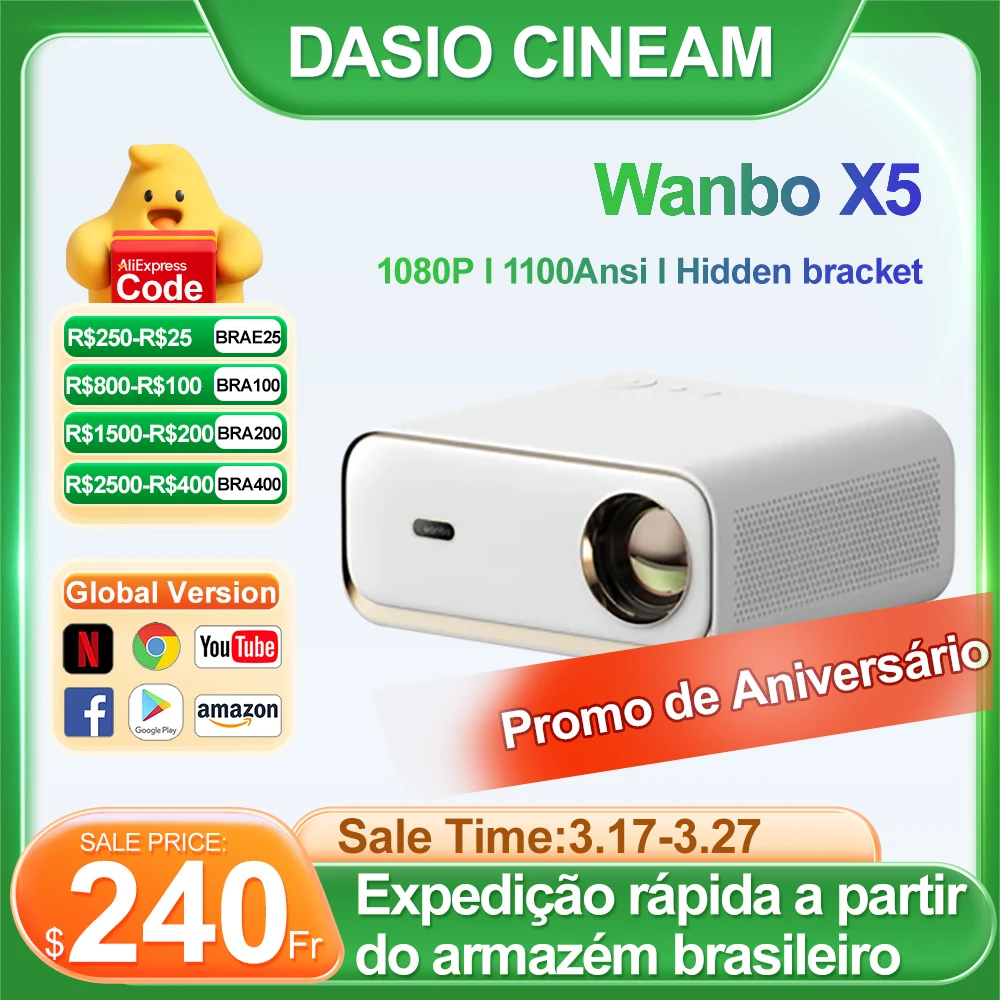 Wanbo-X5-Smart-Portable-Projector-Android-9-0-1100ANSI-Lumens-Full-HD ...