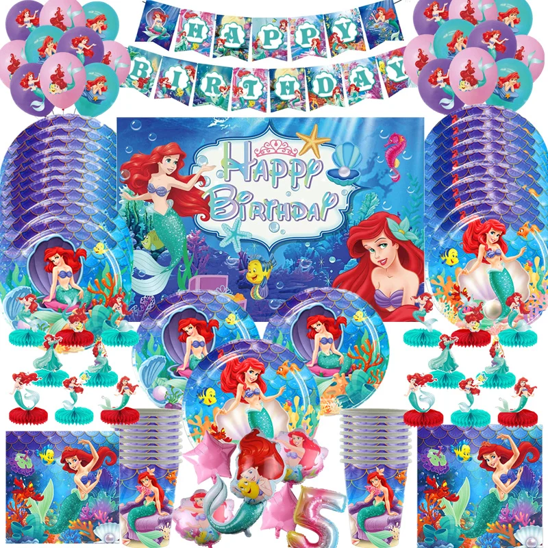 The-Little-Mermaid-Princess-Ariel-Tableware-Set-Girl-Birthday ...