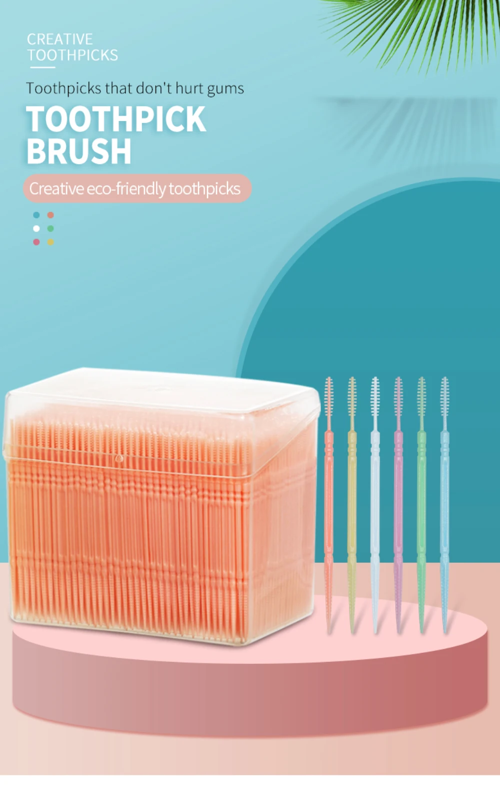 La couleur verte Cure-dents en plastique Double tête, 1100 pièces ...