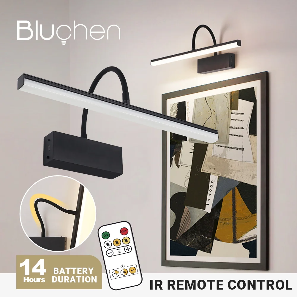 Rechargeable-Wall-Light-Sconces-40cm-LED-Wall-Lamp-with-Flexible-Arm ...