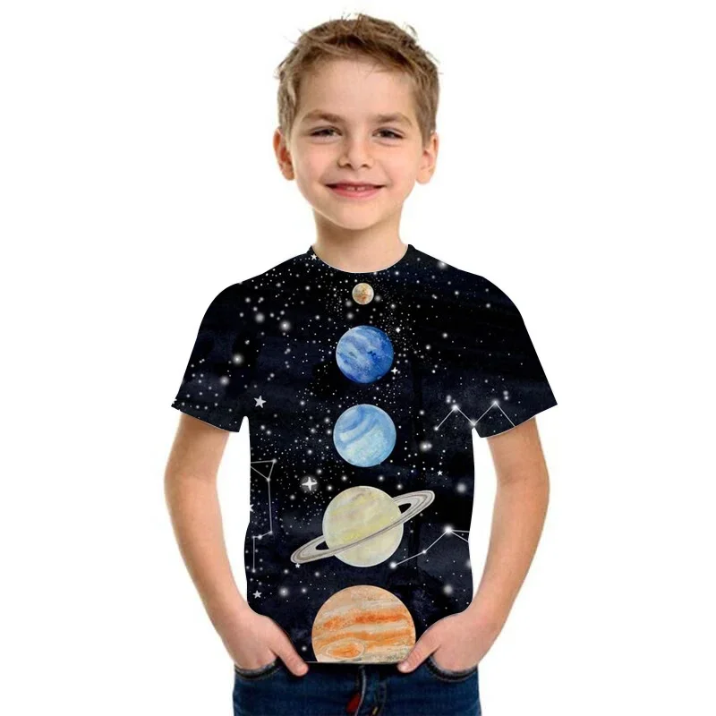 Universe Solar System Kids T-shirt 3D Print Planet Sun Earth Venus Tshirt Casual Harajuku Summer ...