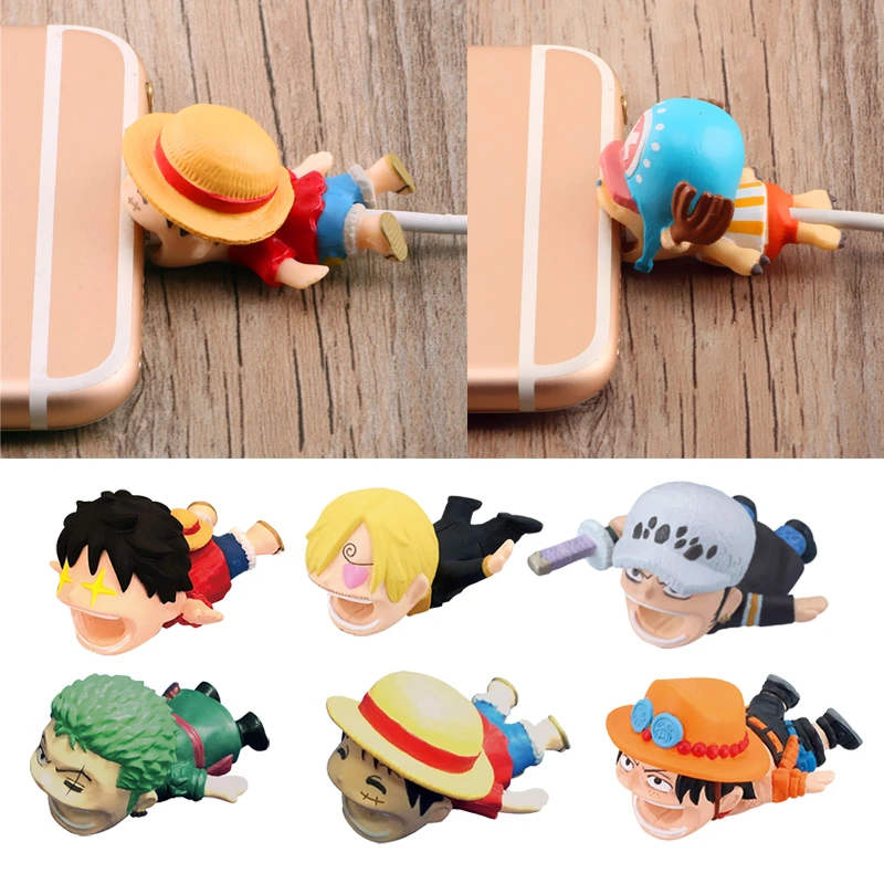 Anime One Piece Luffy Figures Cable Bite Protector For Iphone Usb Cable ...