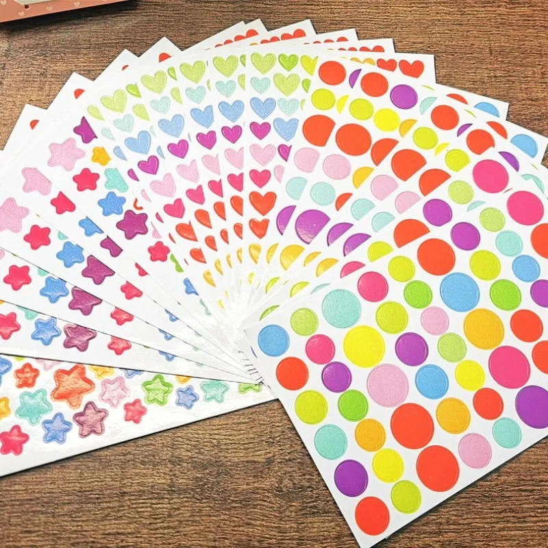 6sheet-Reward-Stickers-for-Children-Colorful-Flower-Star-Heart-Dot ...