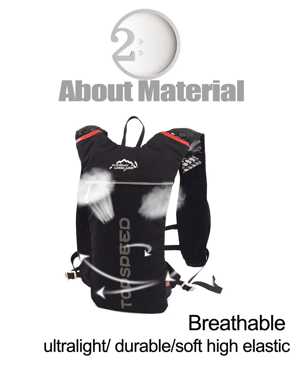 NEWBOLER Trail Running-ultra-light 5L Backpack, Running Hydration Vest ...