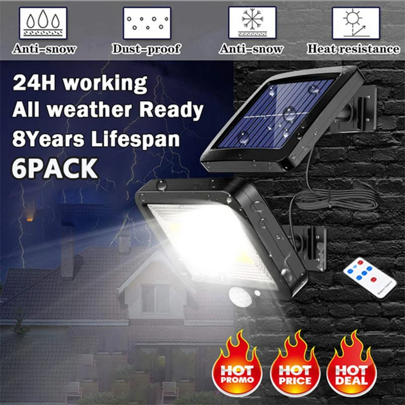 100-120-160COB-Solar-Split-Wall-Lamp-3-Mode-Waterproof-Motion-Sensor ...
