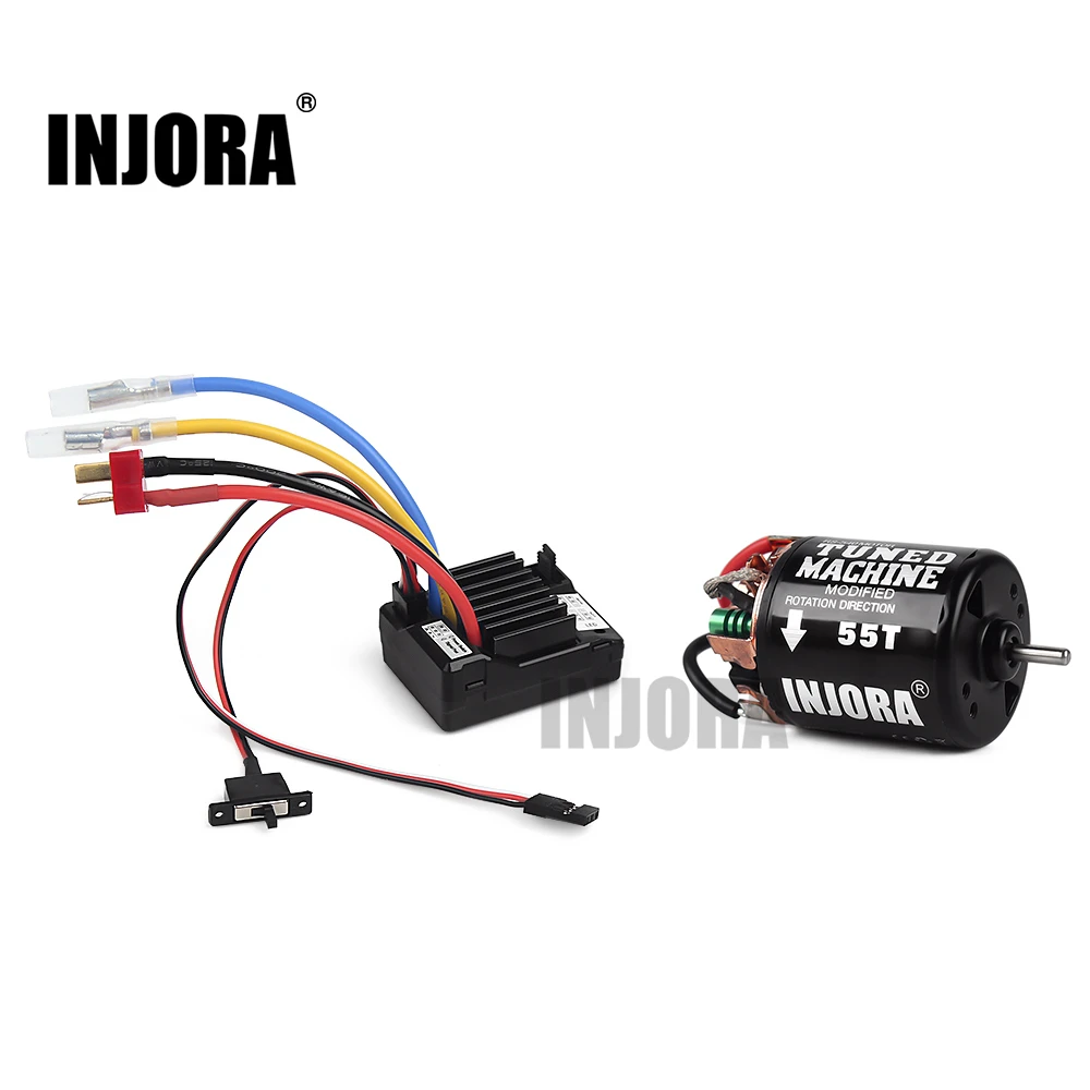 INJORA RC Car 35/45/55T Brushed Motor Waterproof ESC Speed Controller ...