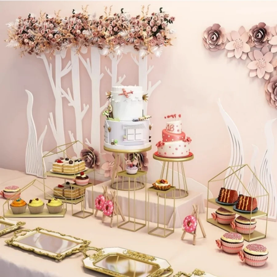 European-style-wedding-iron-cake-rack-cake-dessert-fruit-display-tray ...