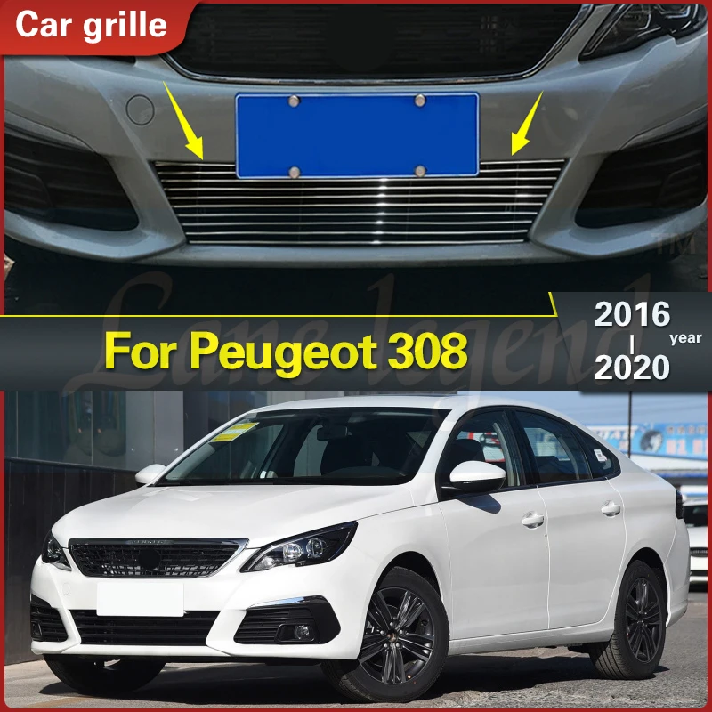 For Peugeot 308 2016-2020 High-quality Stainless Steel Front Center ...