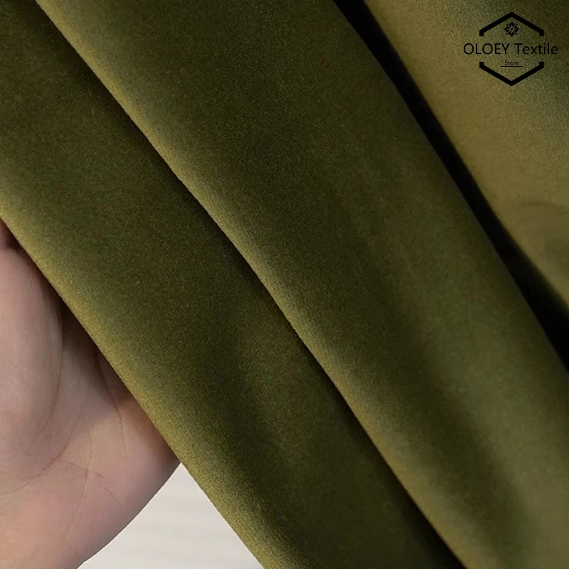 OLOEY New Olive Green Velvet Custom Curtains Vintage American Style ...