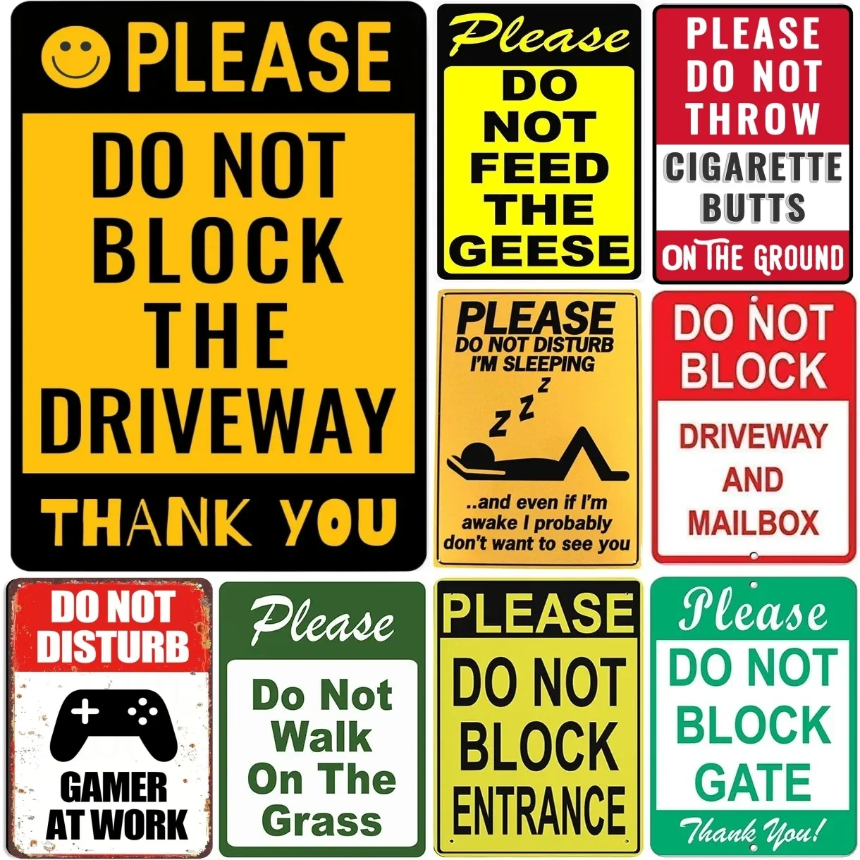 Vintage-Warning-Metal-Aluminum-Signs-Please-Don-t-Signs-for-Home-Garden ...