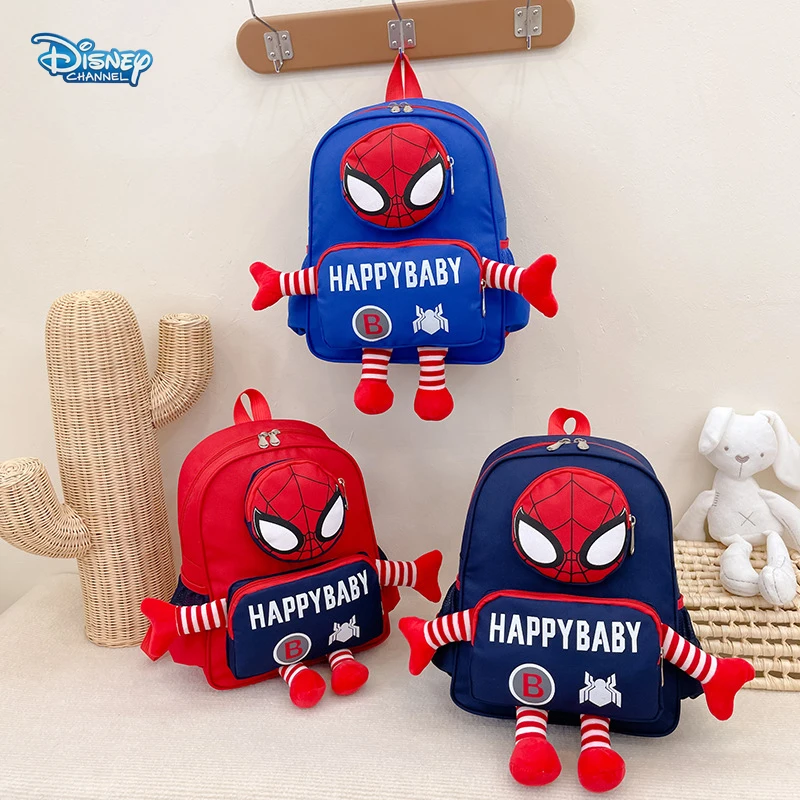 New Disney Spiderman Children's Backpack Cute Anime Spider Man Doll ...