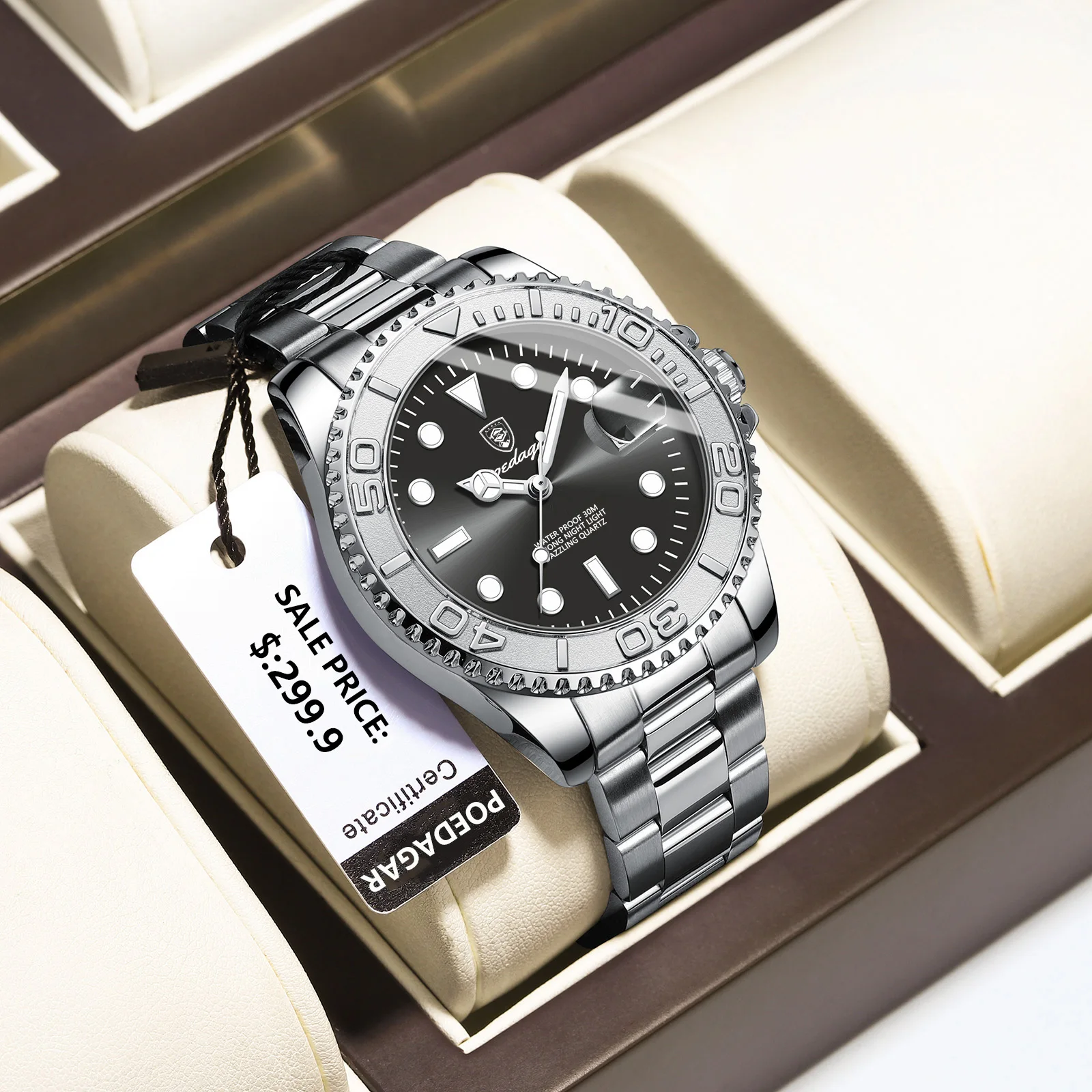 POEDAGAR-Rel-gio-de-Neg-cios-de-Luxo-Masculino-Imperme-vel-Luminoso ...