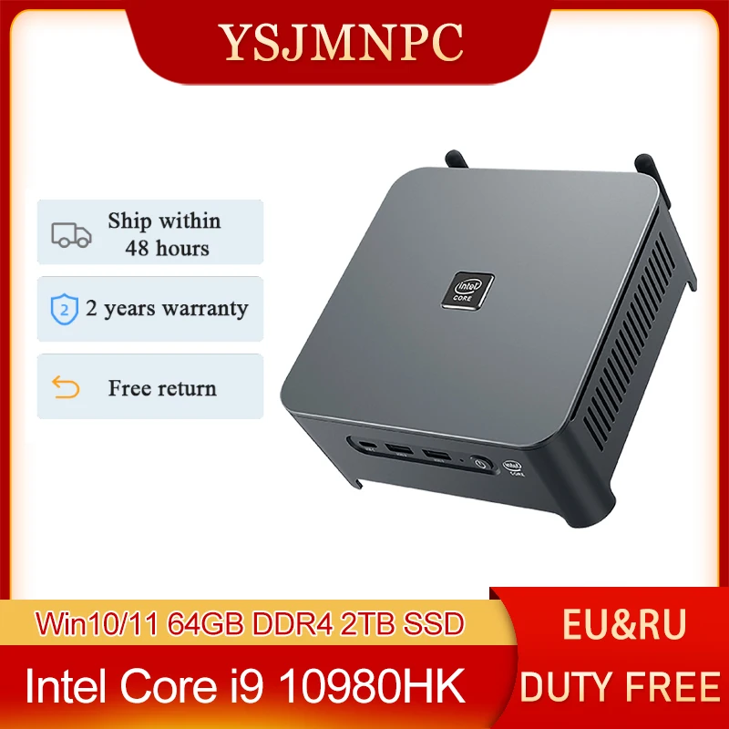 Mini PC Intel Core i9 10980HK i9 10880H, ordenador para juegos, 2 LAN ...