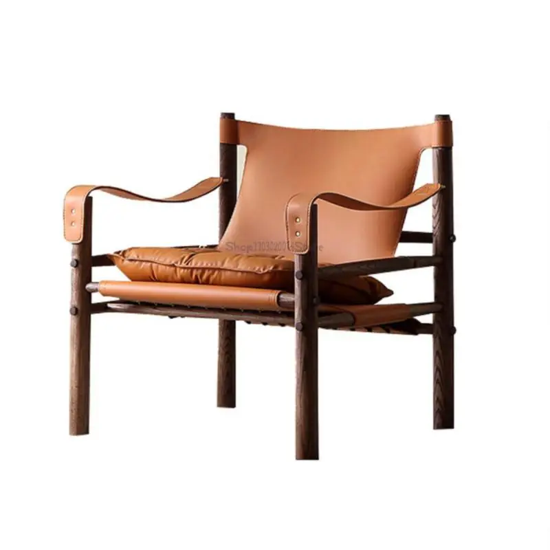 Rattan-Made-Nordic-Solid-Wood-Hunting-Chair-Designer-Saddle-Leather ...