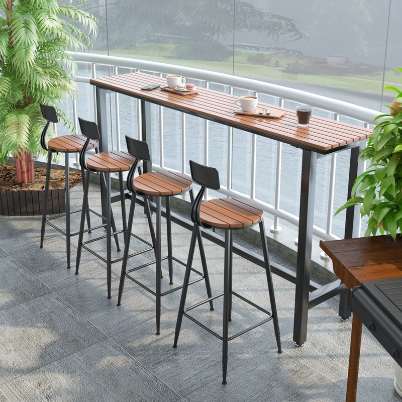 Minimalist-Outdoor-Bar-Dining-Table-Party-Tall-Drink-Wooden-Bar-Counter ...