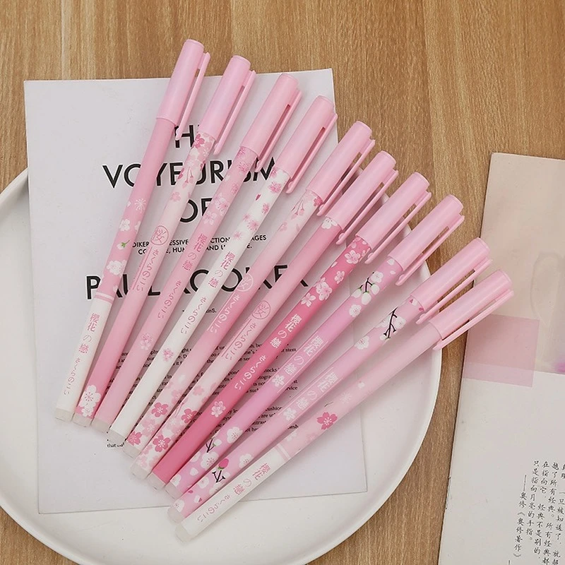 5pcs Lovely Cherry Blossom Erasable Pen Girls Pink Gel Pens for Writing ...