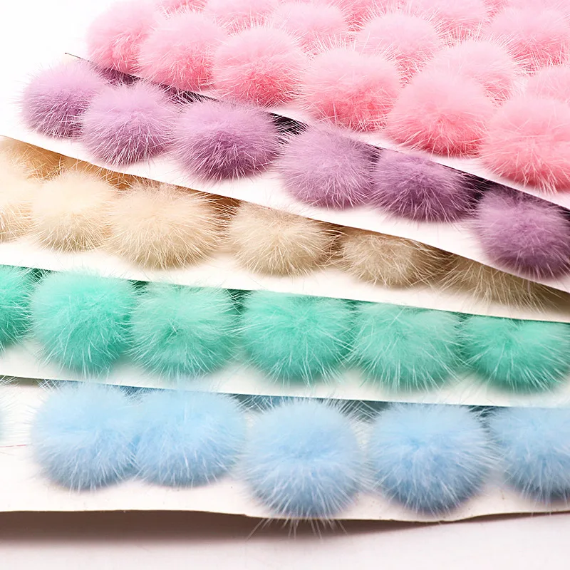 Natural Mink Fur Pompones 30mm 40mm Pompon Fluffy Soft Comfortable ...