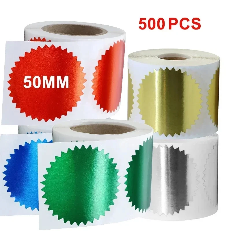 500pcs-Embossed-Stickers-50mm-Embosser-Steel-Seal-Label-Certificate ...