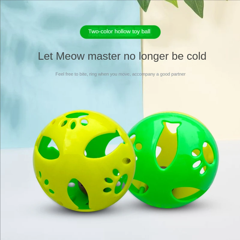 9cm-Cat-Hollow-Fish-Shaped-Ball-Plastic-Hollow-two-Color-Bell-Ball-with ...