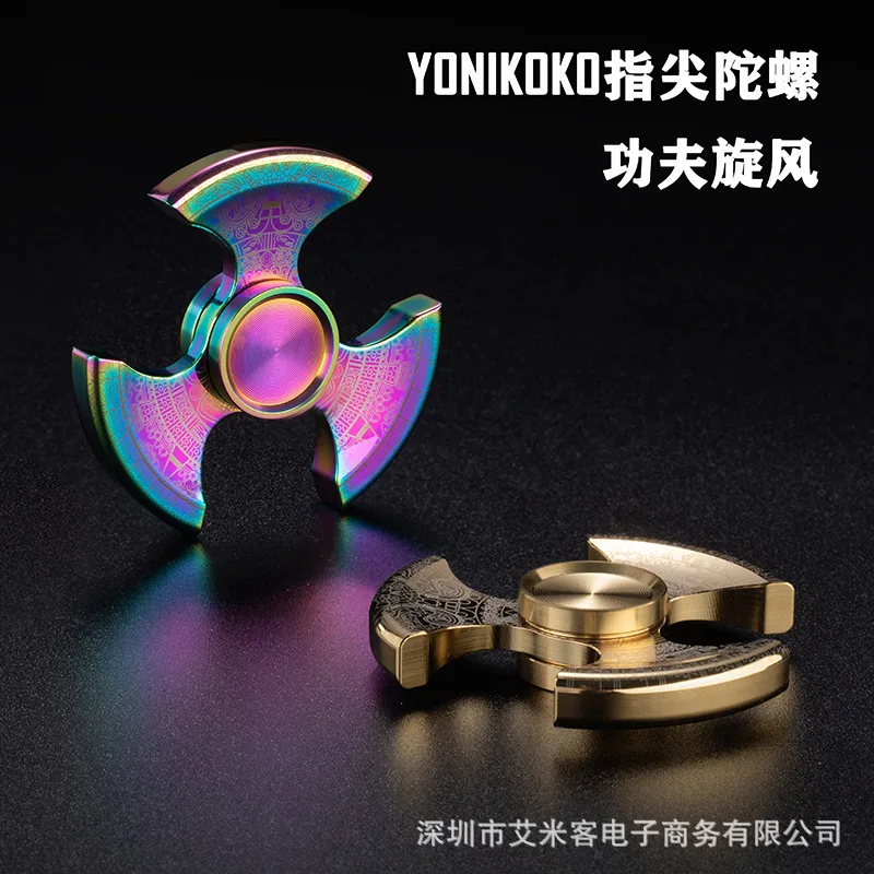 Stainless-Steel-Spinning-Top-Finger-Gyro-War-Axe-Colorful-R188s-Bearing ...