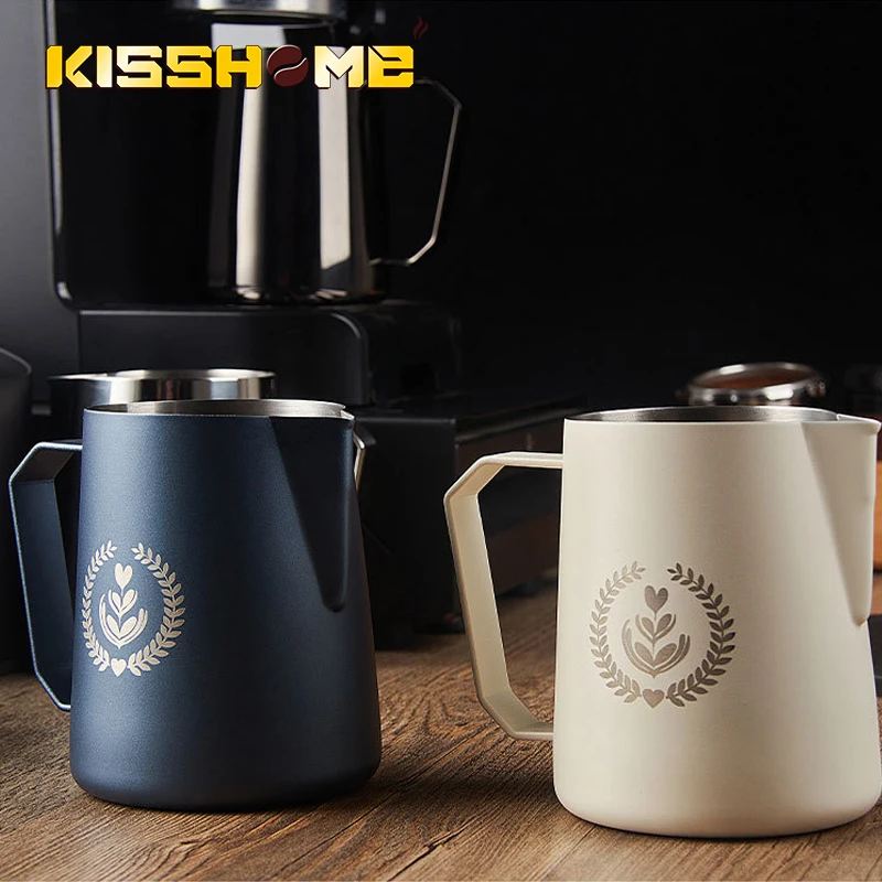 450ML-Coffee-Frothing-Pitcher-Thicken-Milk-Jug-Cream-Stainless-Steel ...