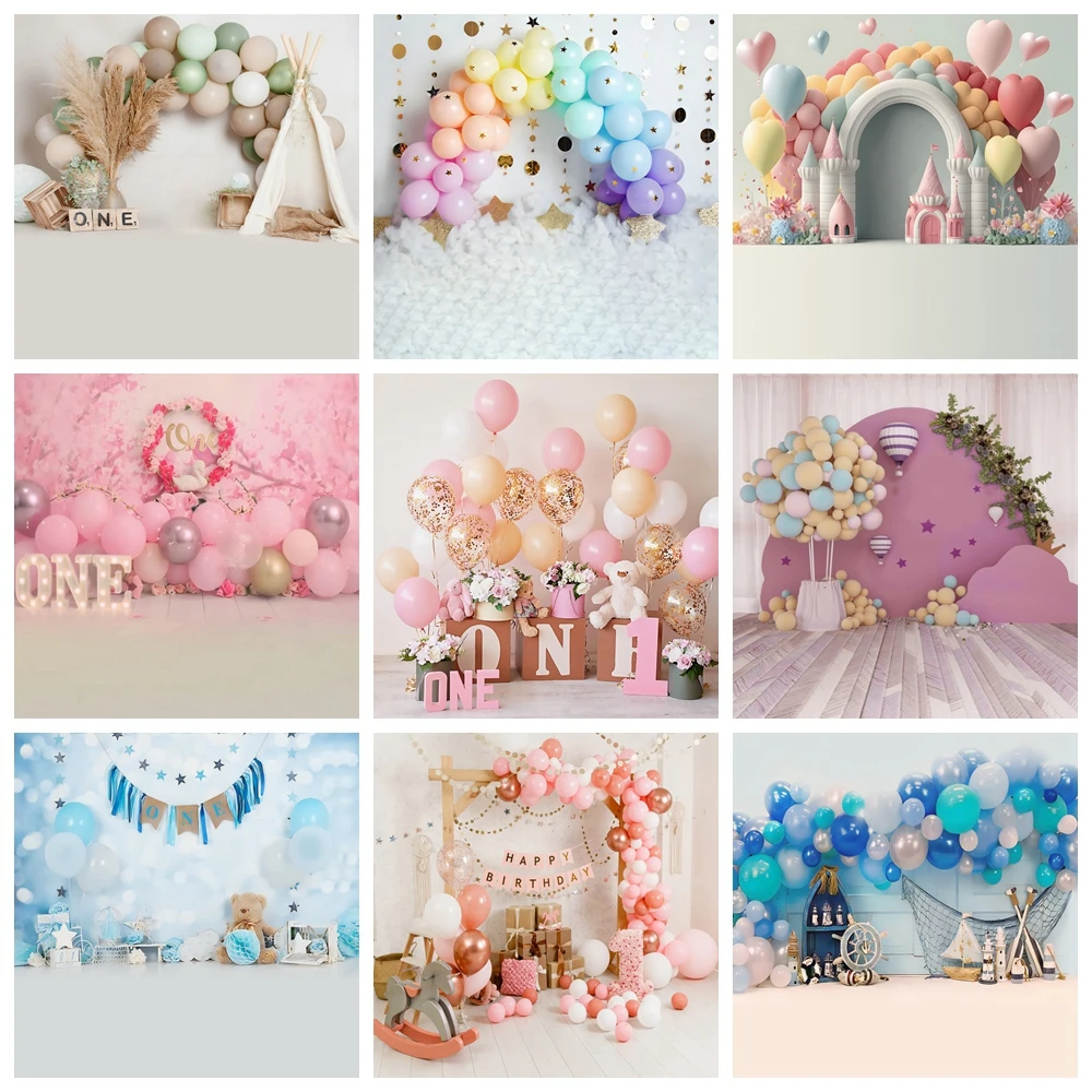 Newborn-Baby-Shower-1st-Birthday-Party-Backdrop-Decor-Balloon-Flower ...