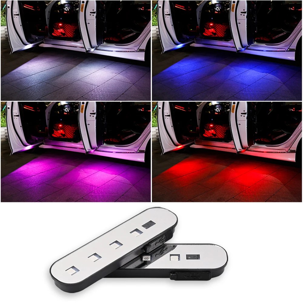 2PCS LED Car Door Opening Warning Atmosphere Light Auto Door Decoration ...