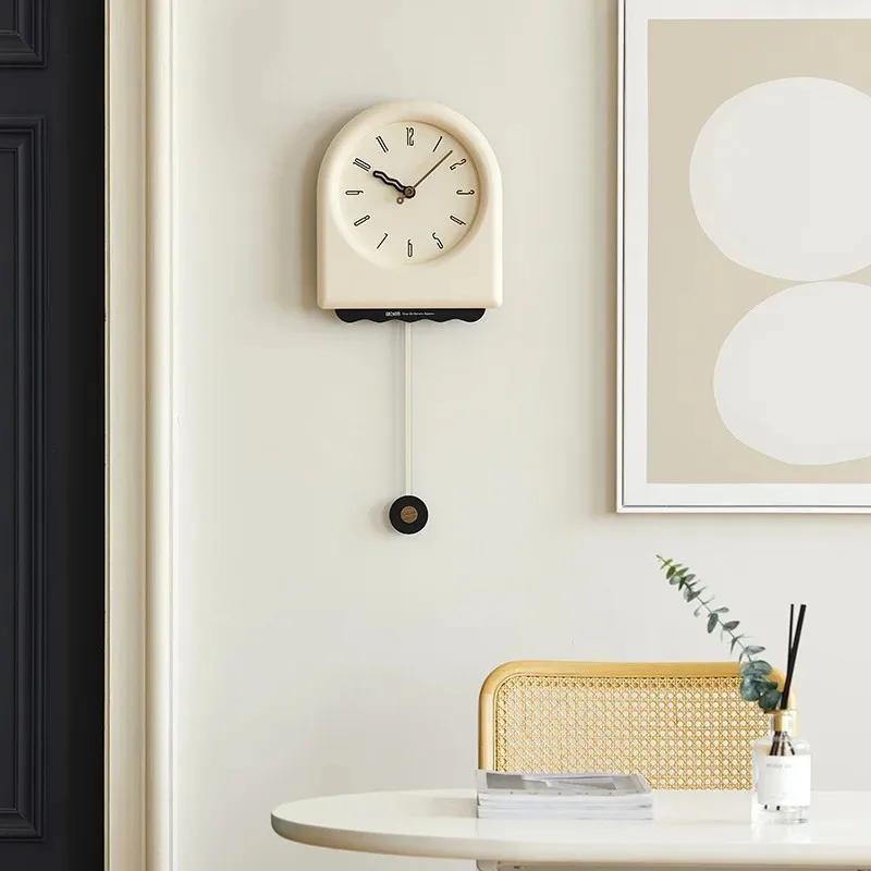 MOMO-2024-New-Korea-Cream-Style-Wall-Clock-Living-Room-Clocks-Home ...