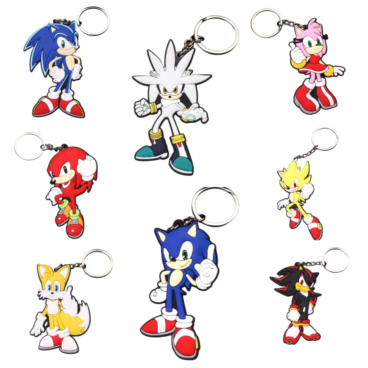 Sonic-Anime-Silicone-Keychain-Kawaii-Cartoon-Figure-Amy-Rose-Team-Dark ...
