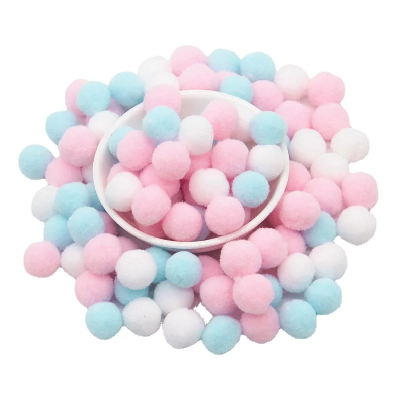 Pink Blue Mix Color Pompones 8/10/15/20/25/30mm Pom Pom DIY Doll Craft ...