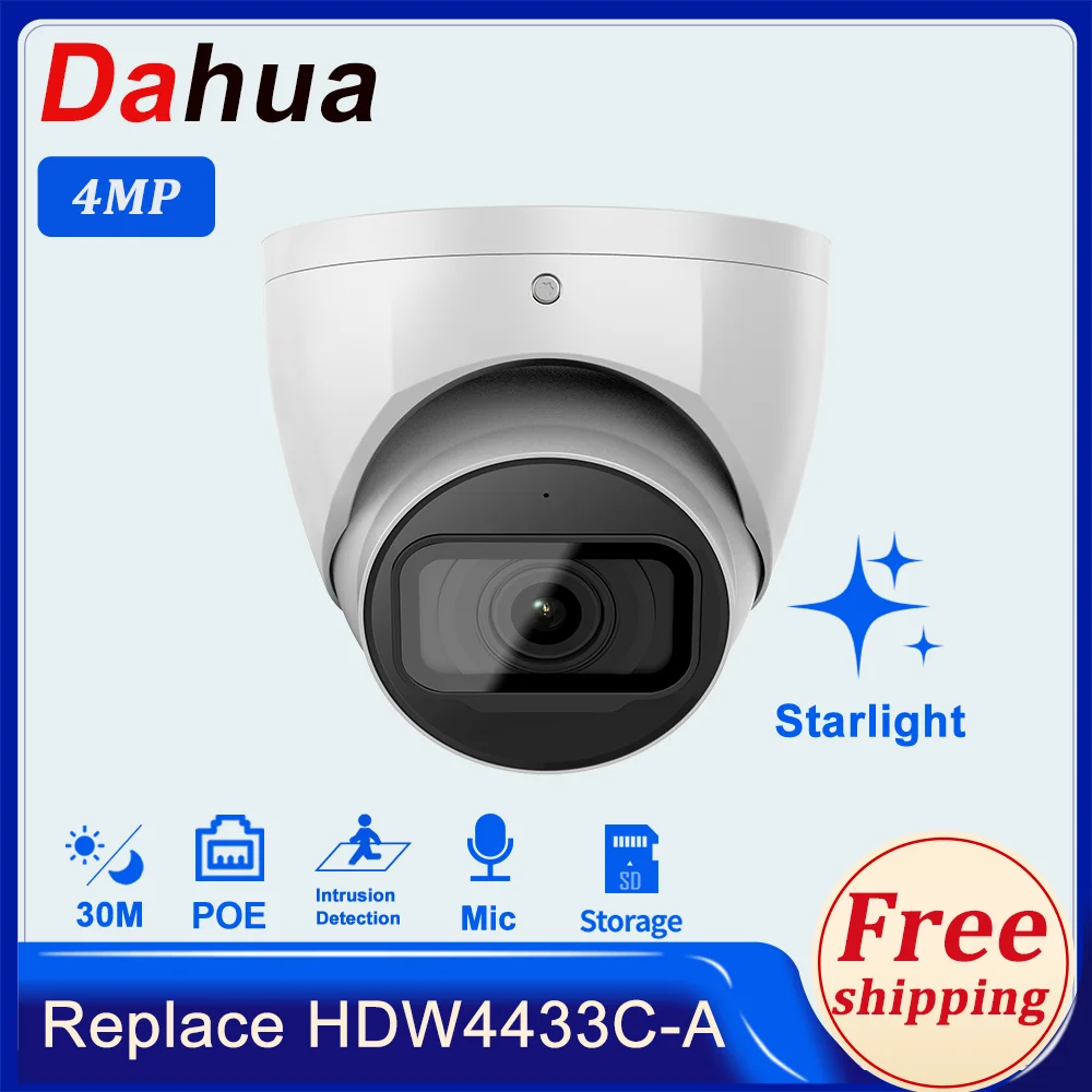 Dahua Ip Camera 4mp Ipc-hdw4433c-a Hd Poe Ir 30m Night Vision Starlight ...
