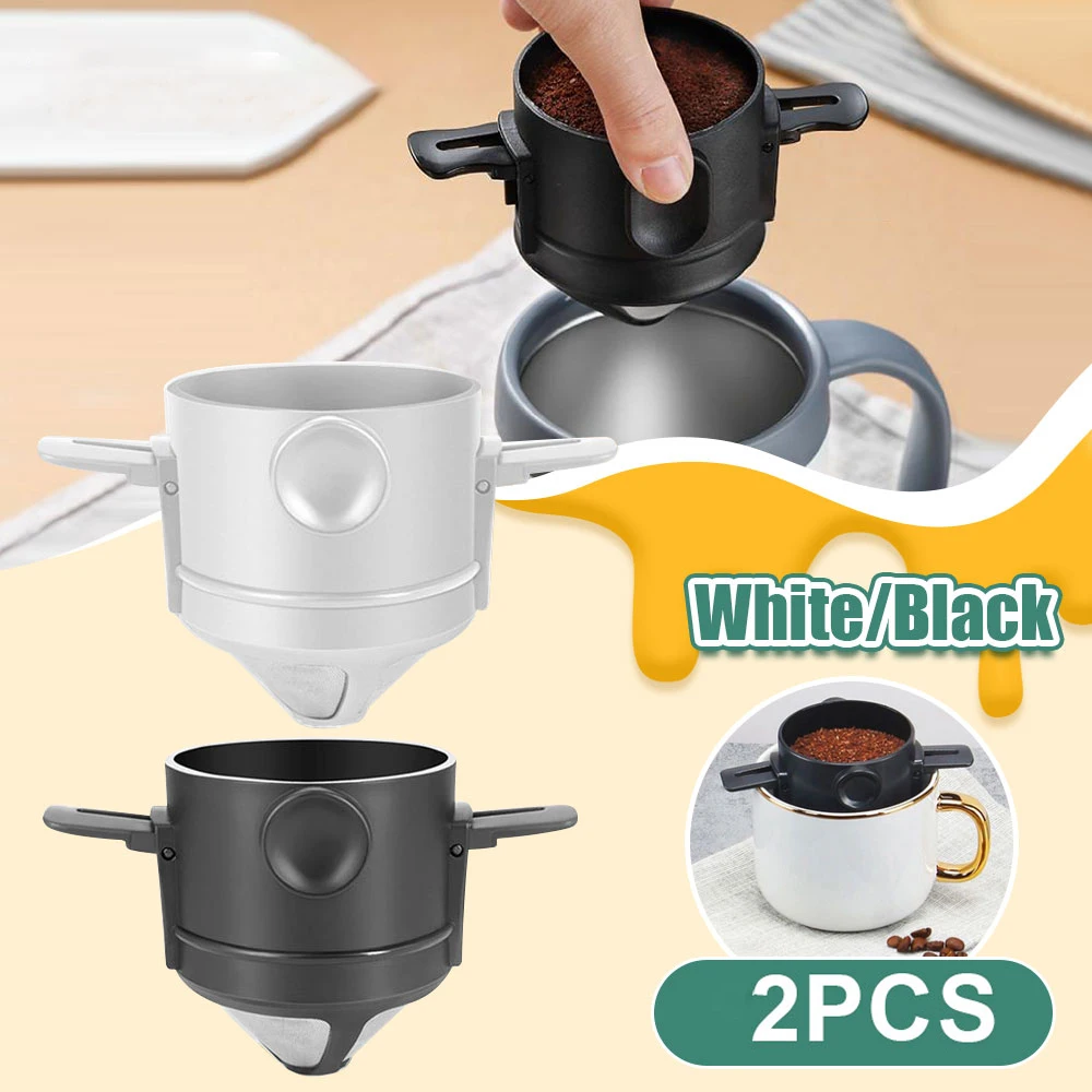 2pcs-Portable-Foldable-Coffee-Filter-Stainless-Steel-Easy-Clean ...