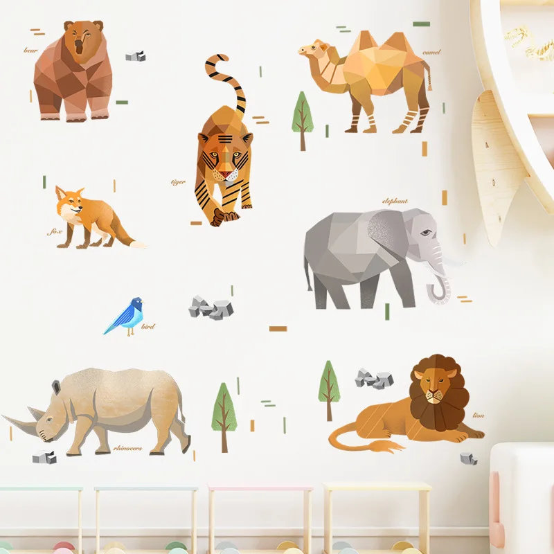 Cartoon-overbearing-animal-combination-boys-bedroom-kindergarten-wall ...