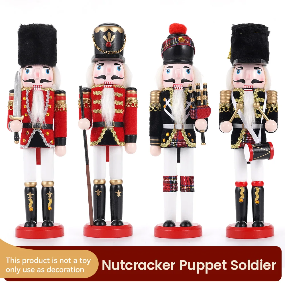 1pcs-30CM-New-Nutcracker-Red-Sword-gun-Soldier-black-flute-drum-soldier ...