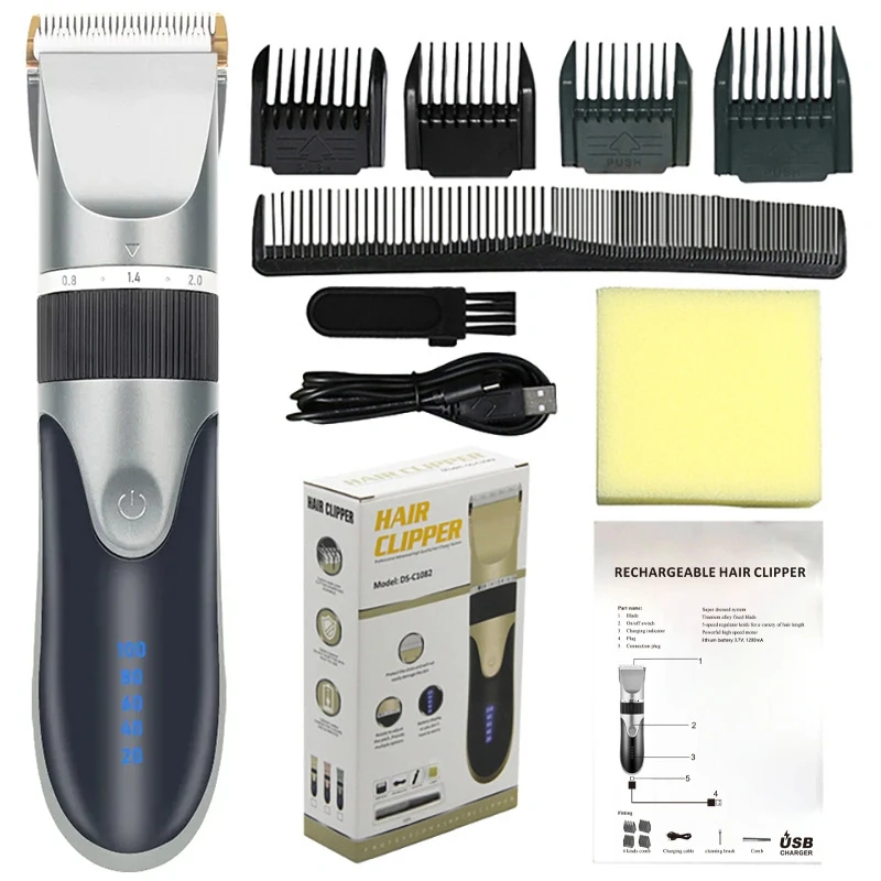 Hair Clipper Electric Barber Hair Trimmers For Men Adults Kids Cordless ...