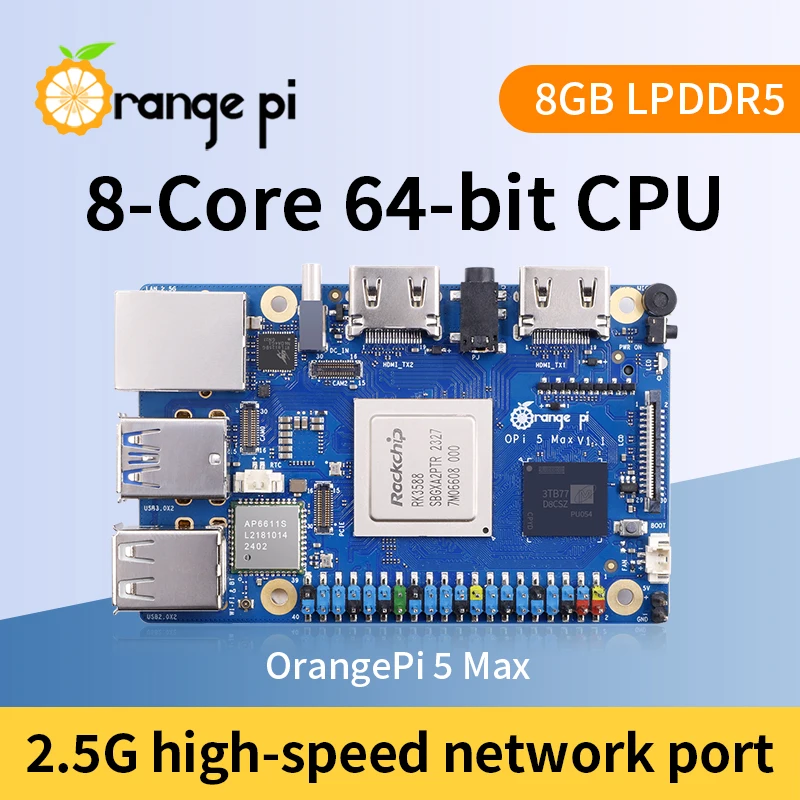 Orange-Pi-5-Max-8GB-RAM-Single-Board-Computer-LPDDR5-RK3588-Chip-M-2 ...