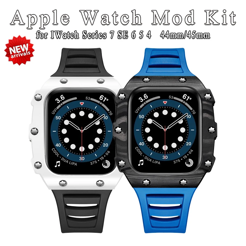Carbon Fiber Modification Kit For Apple Watch Band Mod Kit 45mm 44mm ...