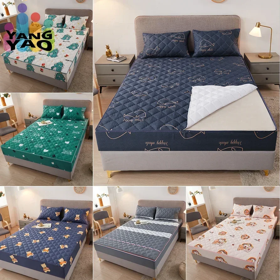 Custom-Size-Quilted-Printing-Mattress-Bed-Cover-with-Zipper-Six-Sides ...