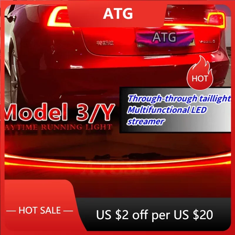 For-Tesla-Car-Model-Y-3-Through-Taillight-Dynamic-Tail-Rear-Light-Strip ...