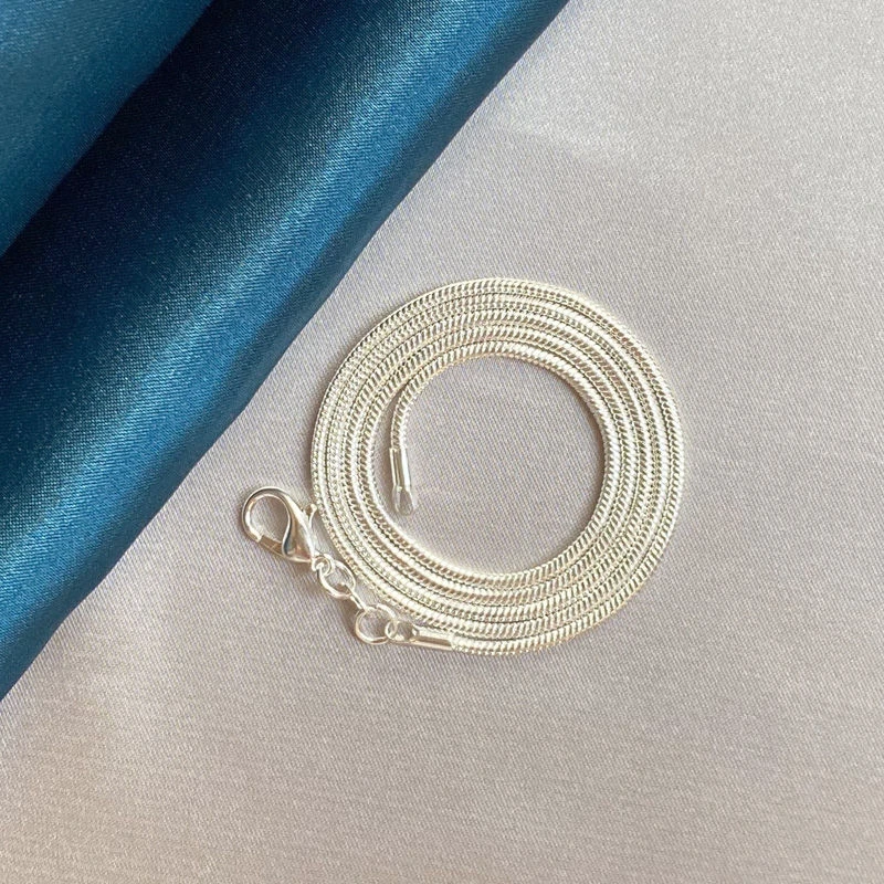 S925 Sterling Silver 1MM/2MM/3MM 16 30 inch Snake Chain Necklace For Women Fashion Wedding Party ...